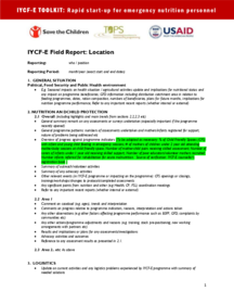 Template for Infant and Young Child Feeding in Emergencies Field Report ...