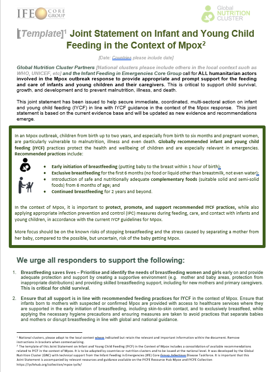 MPOX Template_Joint-Statement-on-IFE_EN | IYCF
