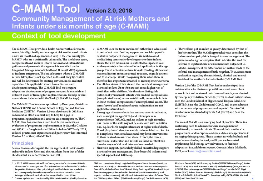 1. C-MAMI Tool v2 | IYCF